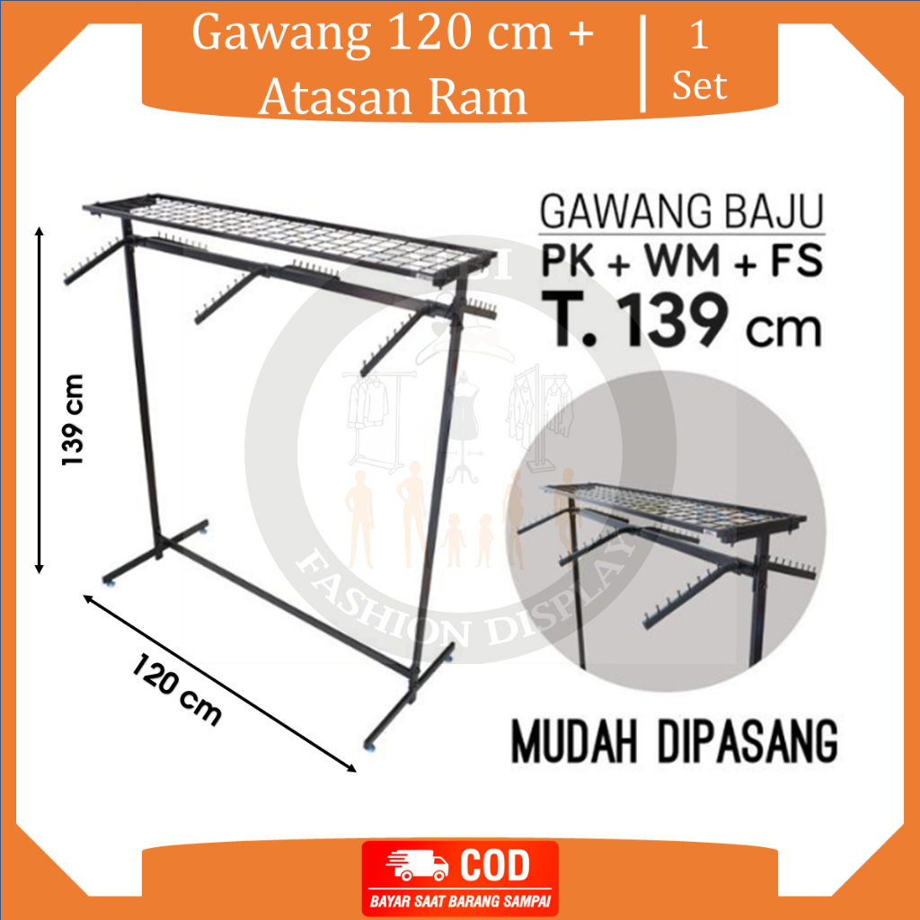 Jual Gawang Baju Rak Gantungan Baju Full Kotak Rak Ram Besi Minimalis ...