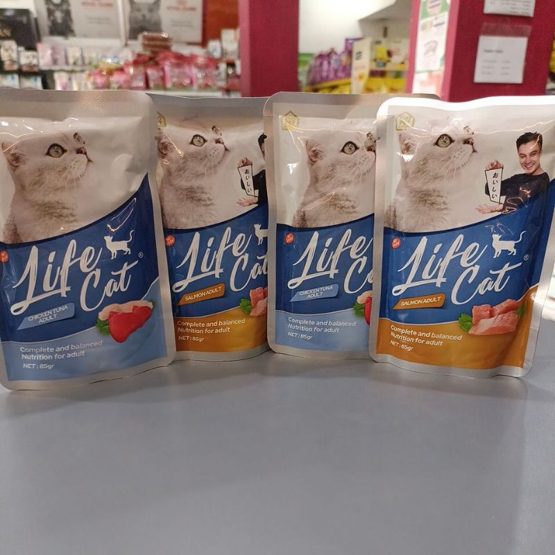 Jual life cat pouch 1 dus isi 24 pcs adult makanan kucing life cat ...