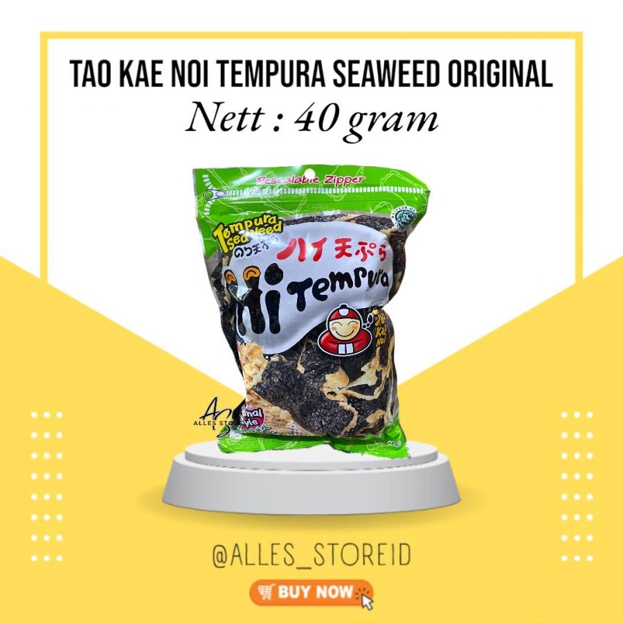 Jual Tao Kae Noi Tempura Seaweed Original/Snack Rumput Laut Tempura ...