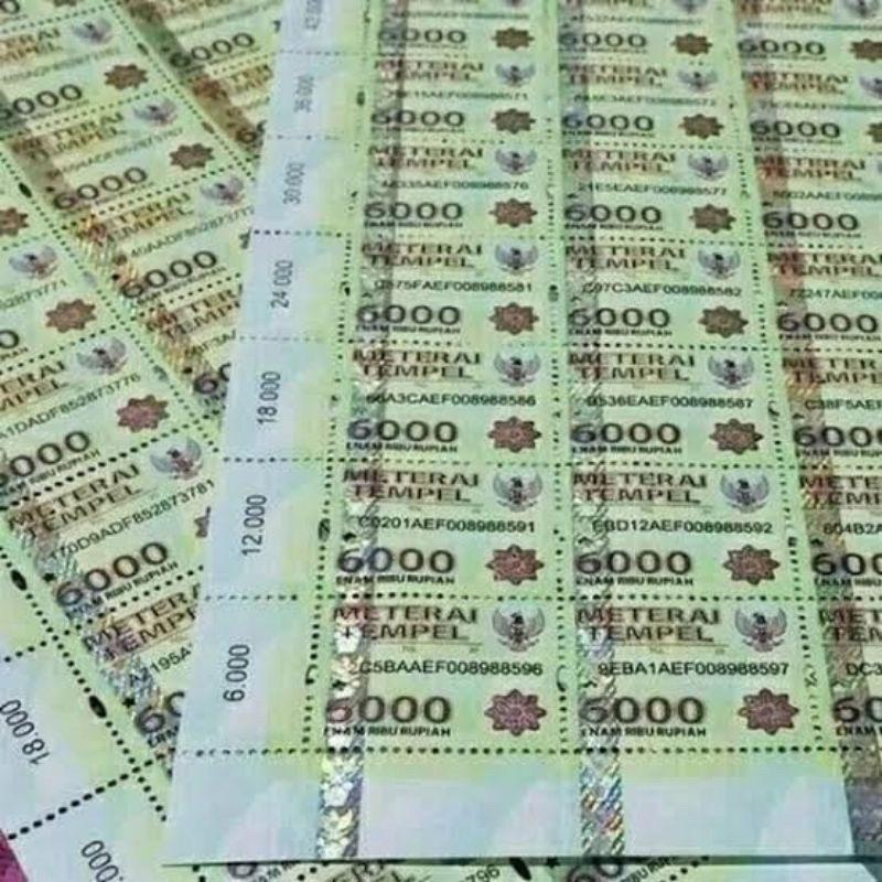 Jual Materai 6000 Tahun 2014 2015 2016 2017 2018 2019 2020 2021 ...