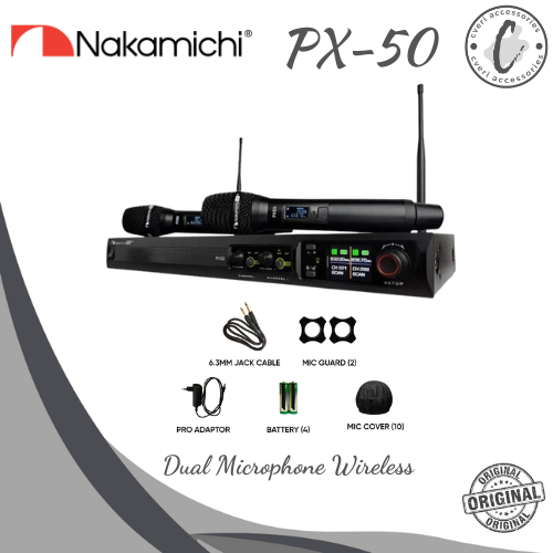 Jual Nakamichi PX50 PX-50 Professional Dual Microphone Wireless Original | Shopee Indonesia