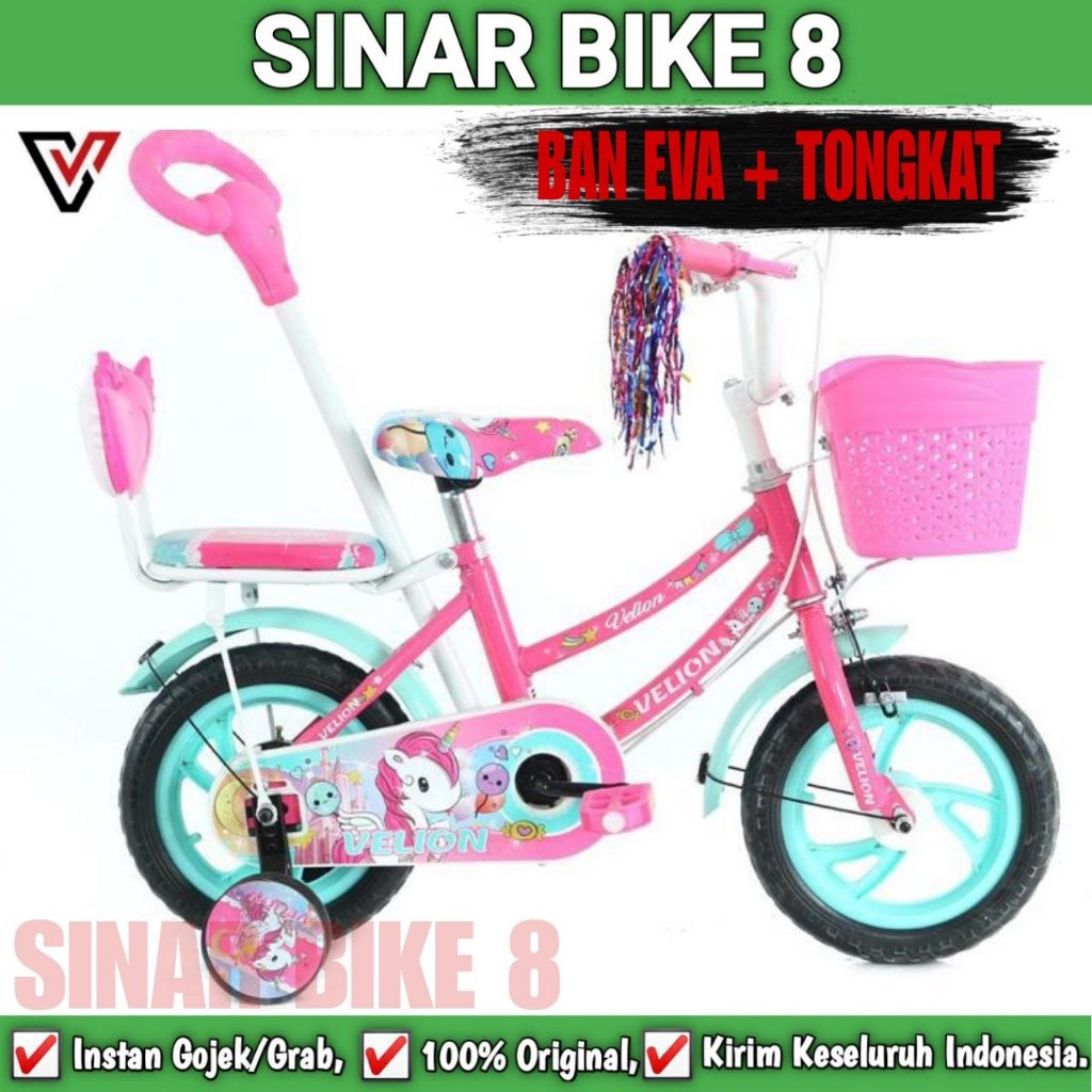 Jual Sepeda Mini Anak Perempuan Velion C12ES Ukuran 12 inch Ban Eva ...