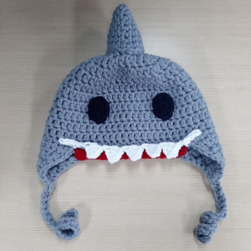 Jual Shark Hat Crochet / Topi Rajut Lucu bentuk Hiu | Shopee Indonesia