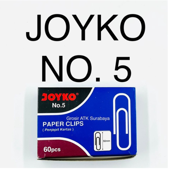 Jual Joyko Paper Clip Klip/ Penjepit Kertas Joyko No. 5 ( 50 mm ...