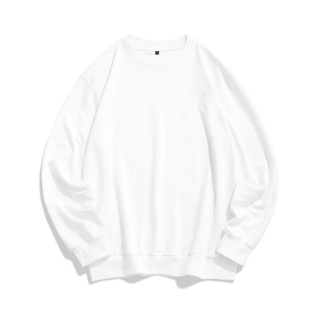 Jual Sweater Crew Neck Polos - WHITE | Shopee Indonesia