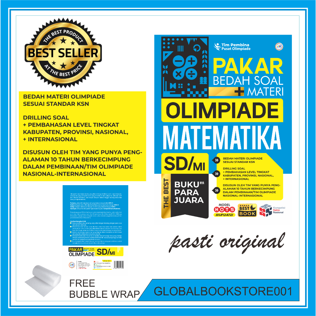 Jual BUKU OLIMPIADE/KSN MTK SD PAKAR BEDAH SOAL+MATERI OLIMPIADE MATEMATIKA SD | Shopee Indonesia