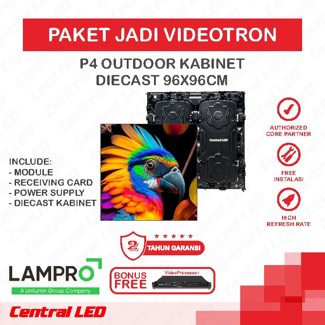 Jual PAKET LED VIDEOTRON P4 OUTDOOR LAMPRO - DIE CAST CABINET | Shopee Indonesia