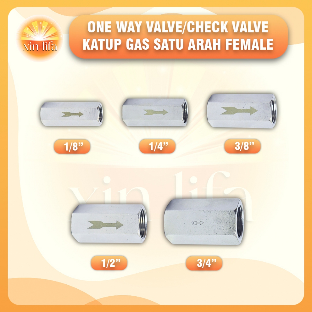 Jual Check valve / one way valve / no return valve 1/4" 1/2'' 1/8'' 3/8'' 3/4'' Stainless ...