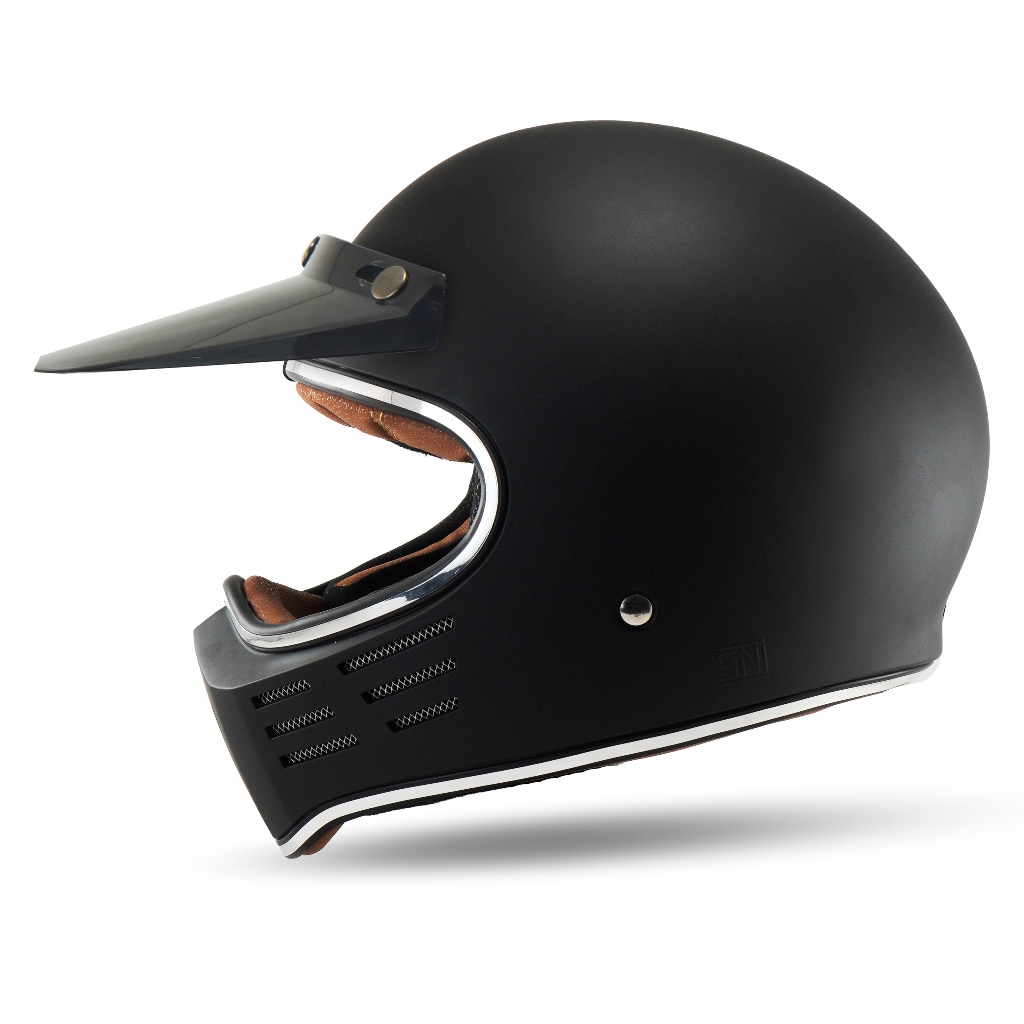 Jual Jitsu Helm Cowok Full Face Cakil Black Doff Solid SNI | Shopee ...