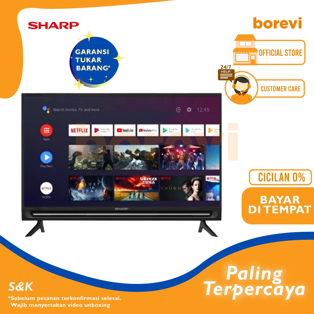 Jual Sharp 2t C32eg1i Led Google Tv Digital 32 Inch Dvb T2 32eg | Shopee Indonesia