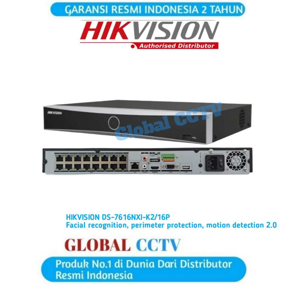 Jual DS-7616NXI-K2/16P Hikvision NVR IP Camera 12MP CCTV 16Ch 4K H.265 POE | Shopee Indonesia