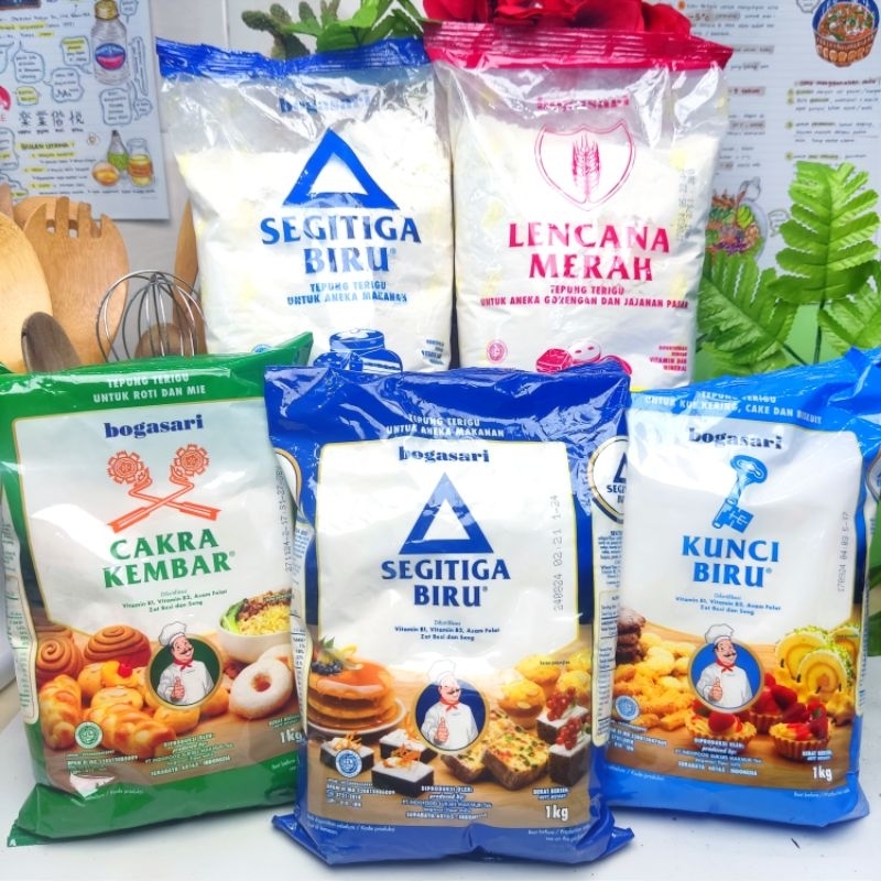 Jual [ 1 kg ] tepung KOMACHI BOGASARI tepung terigu LENCANA MERAH ...