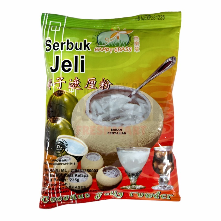 Jual HAPPY GRASS COCONUT JELLY POWDER 225GR / SERBUK JELLY KELAPA 225GR ...