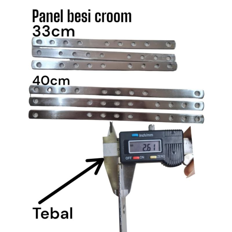 Jual Panel Besi Chrome Panel Lubang Panjang 40cm dan 33 cm tebal 2,5mm ...