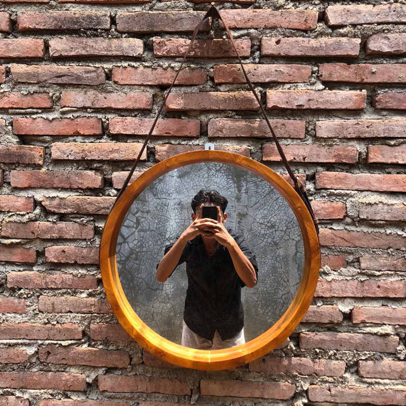 Jual Bingkai Cermin Minimalis Kayu Jati PREMIUM 50x50cm | Shopee Indonesia