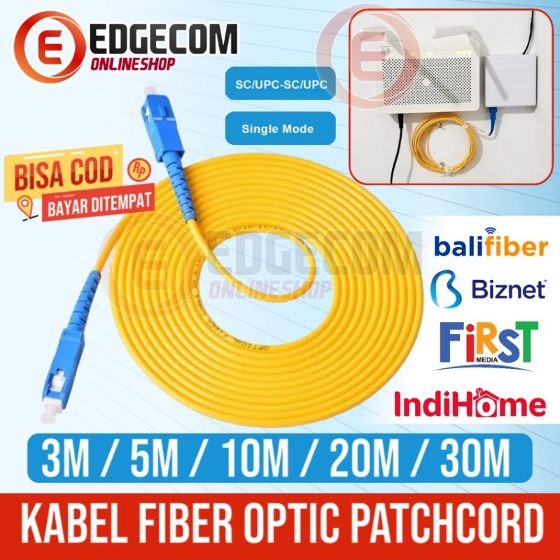 Jual Kabel Fiber Optic internal SC 3 / 5 / 10 / 20 / 30 METER kabel ...