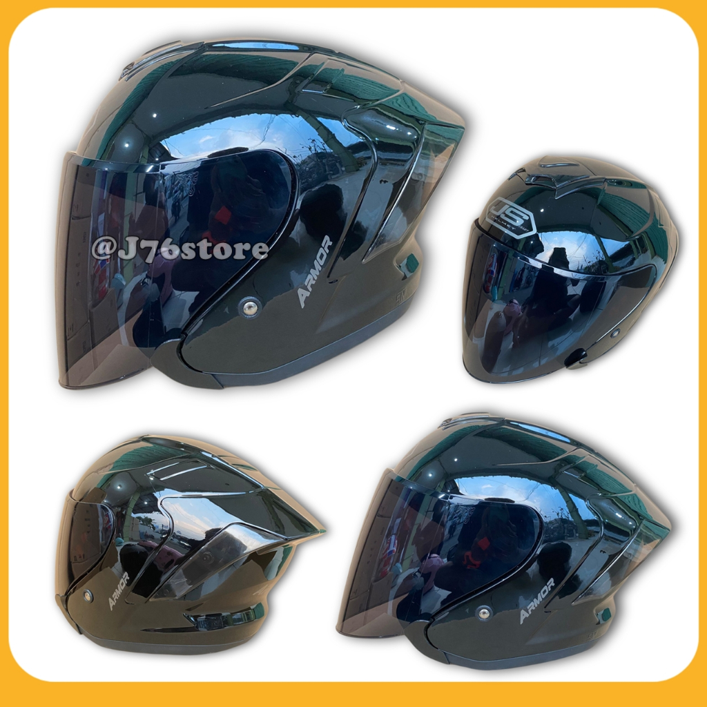Jual Helmets Sepeda Motor Half Face Js Armor Yakuza Solid Polos ...