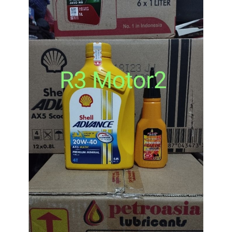 Jual PAKET OLI SHELL ADVANCE MATIC AX5 0.8L 20W-40 PLUS GARDAN ...