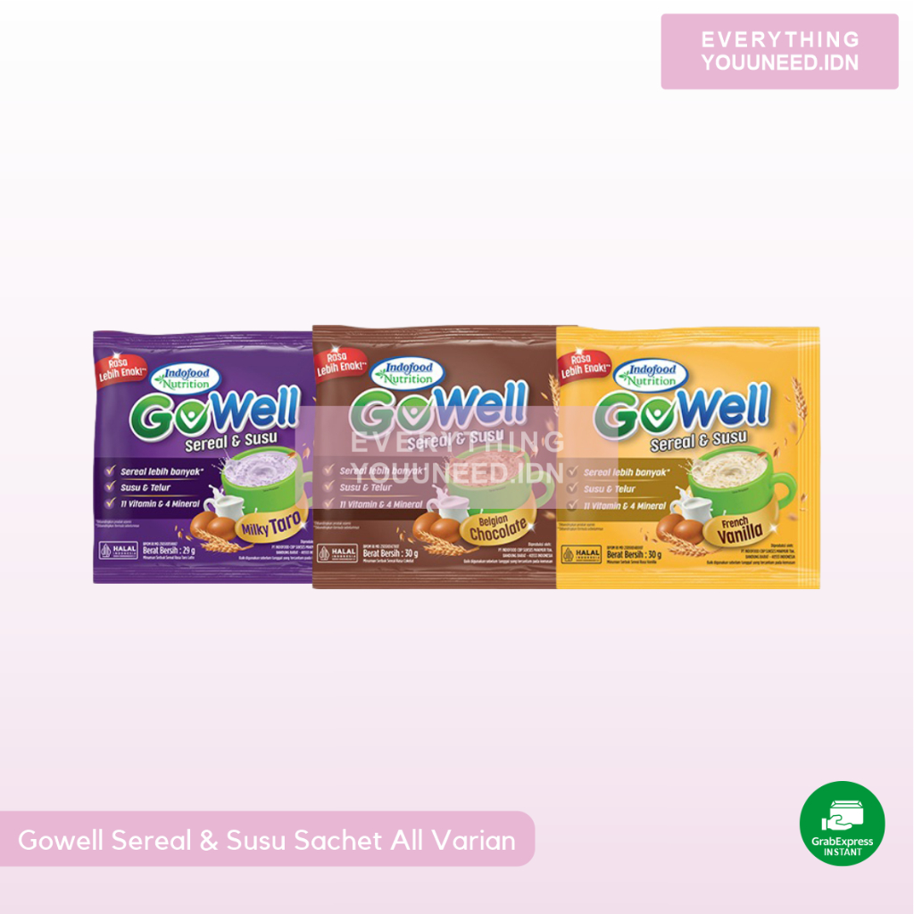 Jual Gowell Susu Sereal Cokelat, Vanila, Taro dan Kacang Hijau Sachet | Shopee Indonesia