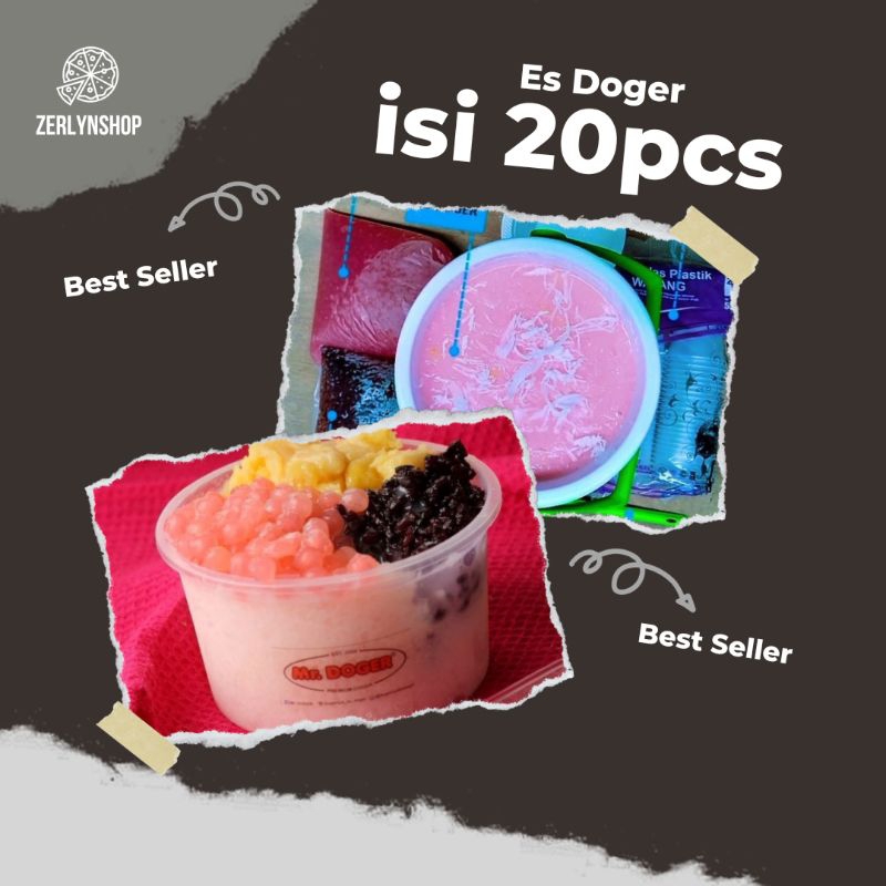Jual ES DOGER PESTA PAKET 20pcs UKURAN KIP THINWALL 300 mili | Shopee ...