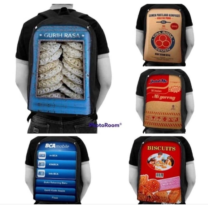 Jual TAS RANSEL UNIK GAMBAR SEMEN-TAS INDOMIE-TAS BCA-TAS BISKUIT ...