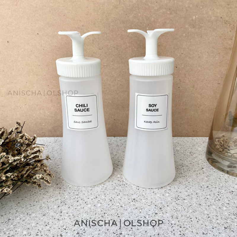 Jual Botol Saos Kecap Putih Tutup Bunga Bisa Dibalik Ukuran 360ml Free ...