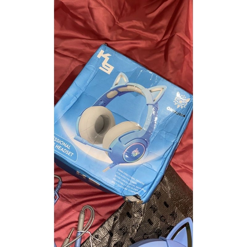 Jual Onikuma k9 blue with Cat Ear Gaming Headset | Shopee Indonesia