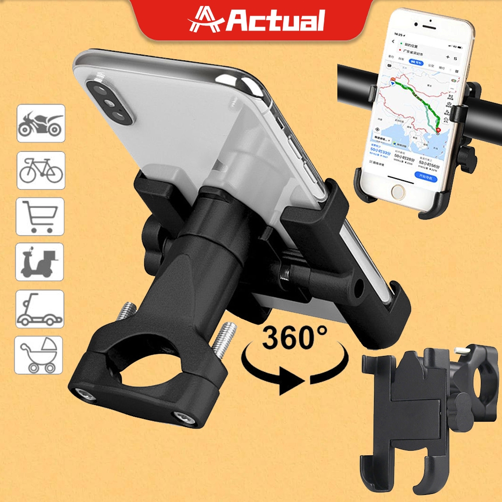 Jual Actual 【COD】Holder Hp Motor Besi Stang Full Alumunium Dudukan Penahan Hape Sandaran ...