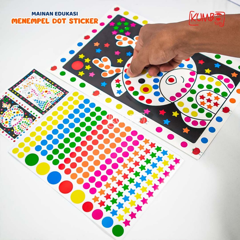 Jual Mainan Edukasi Menempel Sticker / Label Dot Karakter Bergambar ...