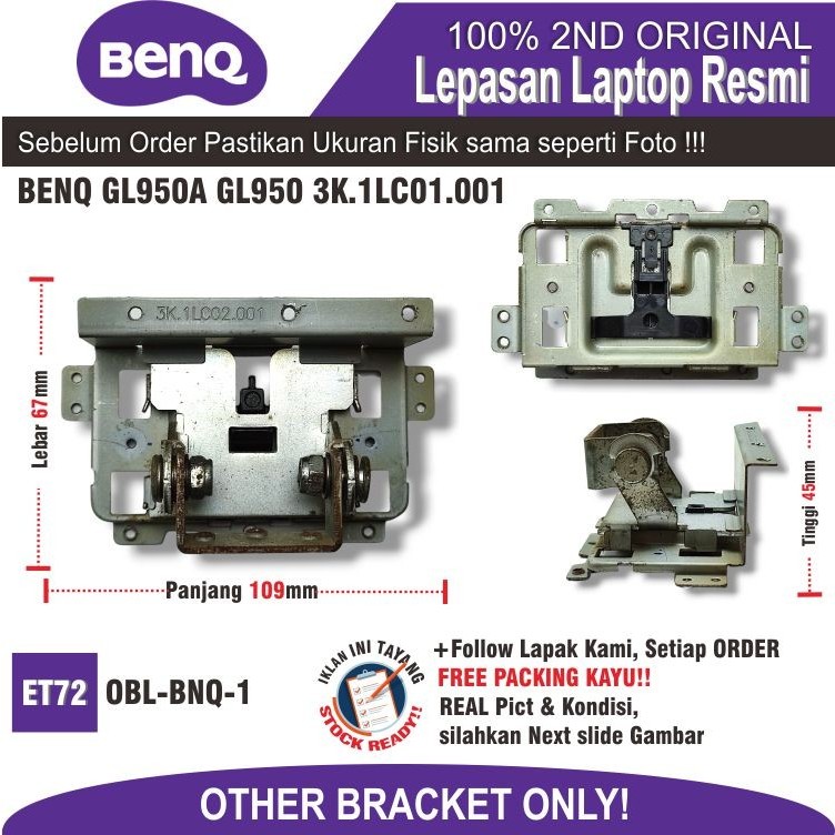 Jual ET72 BEGM-BNG-1 BRACKET ENGSEL MONITOR BENQ GL950A GL950 3K.1LC01 ...
