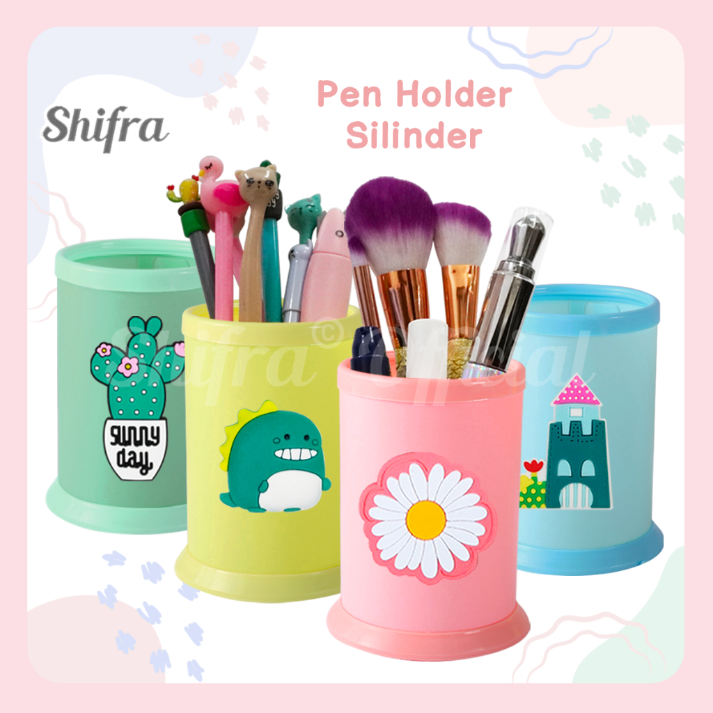 Jual Shifra Tempat Pensil Pen Holder Silinder Bahan Silicon DIY Yellow ...