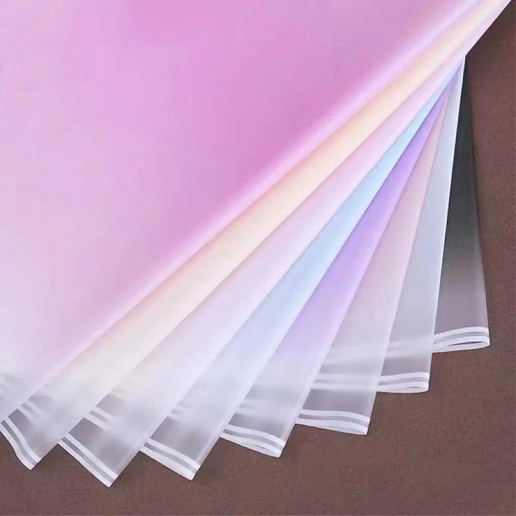 Jual GRADIENT MATTE DOUBLE BORDER METALIC FLOWER WRAPPING GRADASI COLOR ...