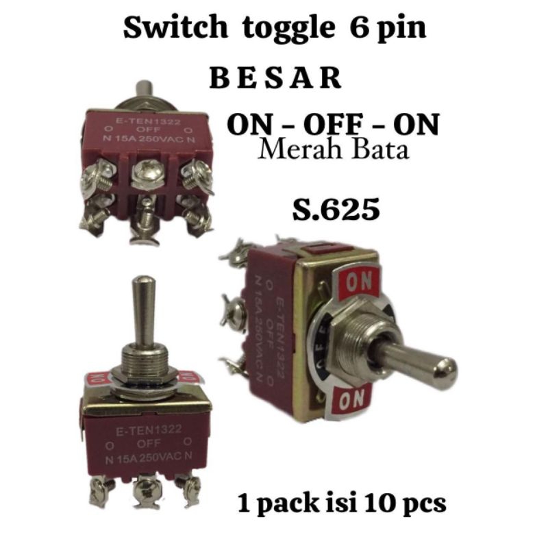 Jual Saklar Togle AC Besar On Off On 6 Kaki/Pin 15A 250V | Shopee Indonesia