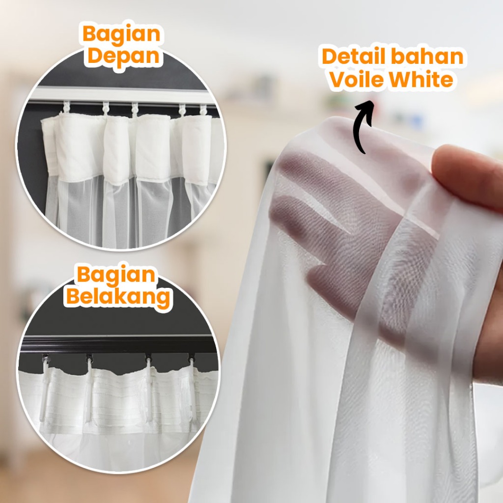 Jual Vitrase Gorden Polos Pita Kronille Sheer Kain Transparan Kain ...