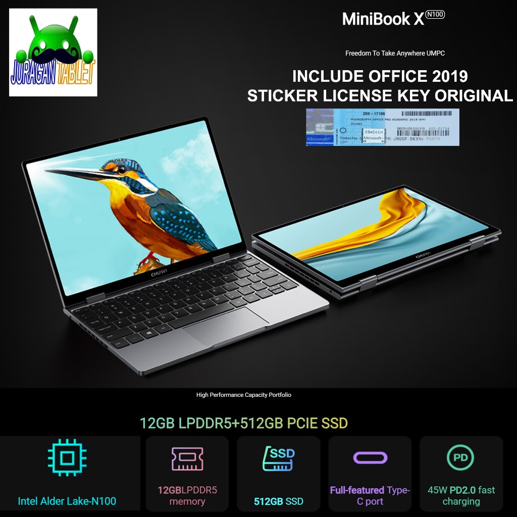 Jual CHUWI Minibook X 2024 N100 12GB LPDDR5 512GB NVMe FHD IPS Windows ...