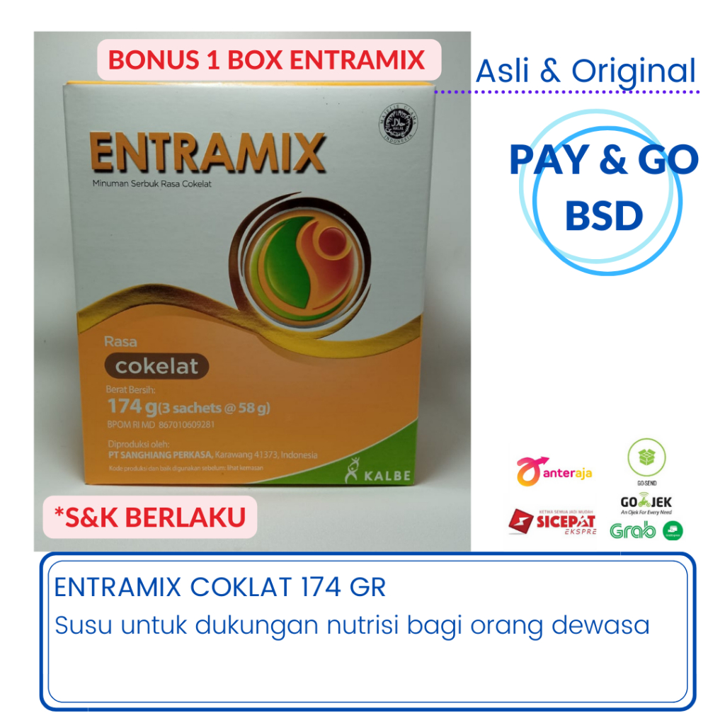 Jual ENTRAMIX COKLAT 174 GR-SUSU NUTRISI LANSIA, DEWASA, MALNUTRISI ...