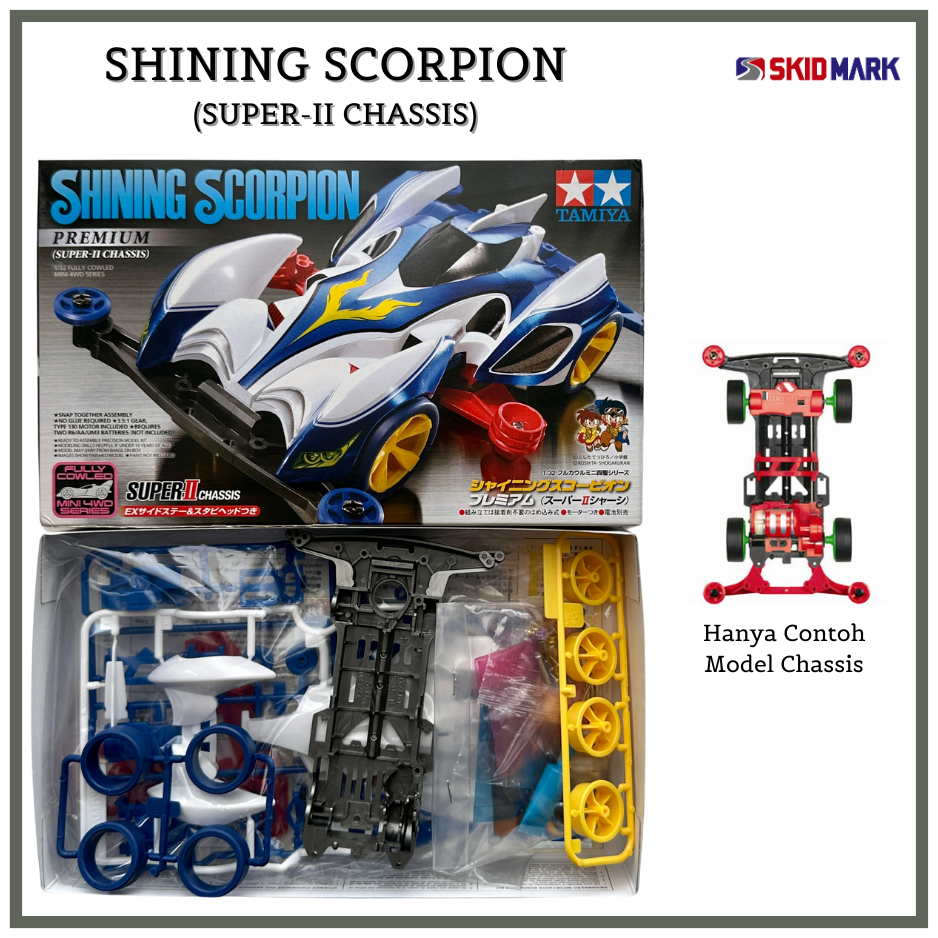 Jual Mobil Rakit Tamiya Mini 4WD - Shining Scorpion Super II Chassis ...