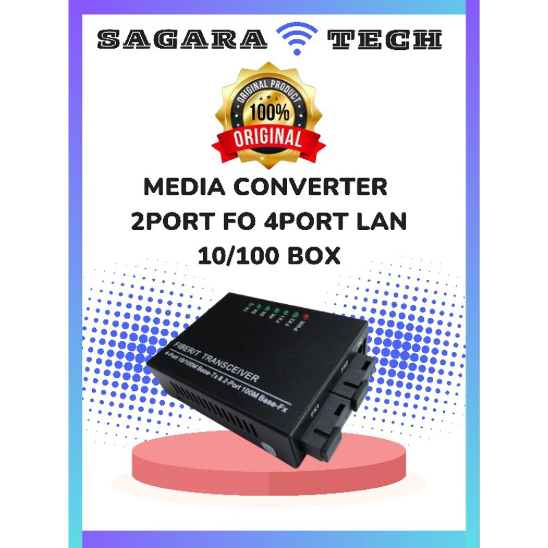 Jual Media Converter 2 port FO 4 port Lan 10/100 BOX | Shopee Indonesia