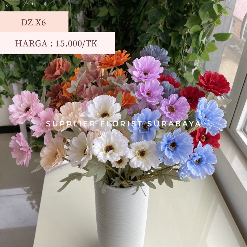 Jual [DZ X6] BUNGA PALSU ARTIFICIAL FLOWER ZINIA ZINNIA BUNGA HIAS ...