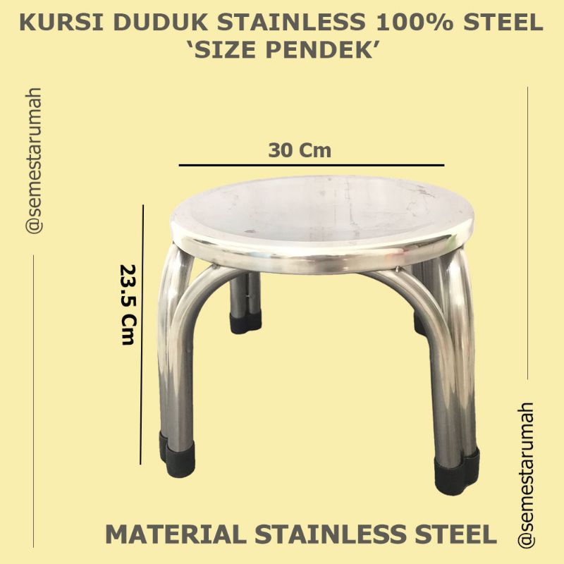 Jual Kursi Bulat PENDEK Stainless Steel 30Cm Kursi Pendek Anti Karat ...