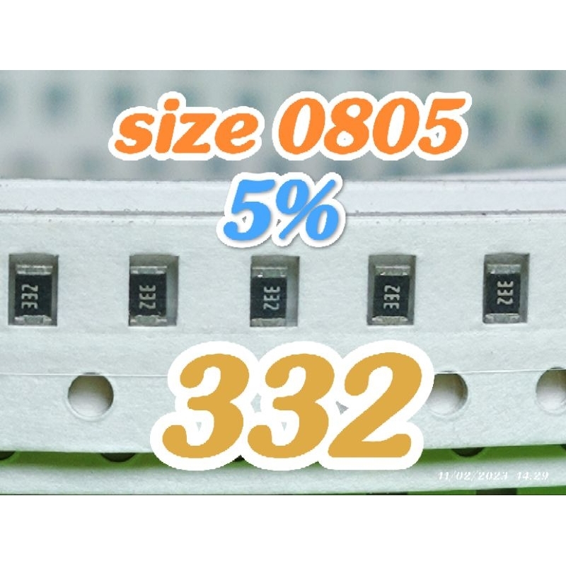 Jual 10pcs Chip resistor smd 332 3K3 size 0805 3,3Kohm 3.3K ohm ...