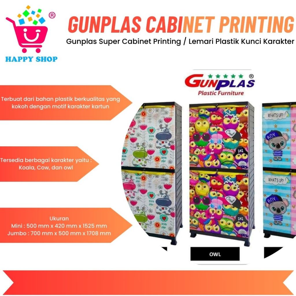 Jual Gunplas Super Cabinet Printing / Lemari Plastik Kunci Karakter ...