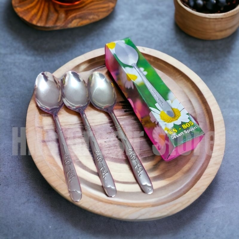 Jual Sendok makan stainless WS-805 motif bunga 20 gram per lusin ...