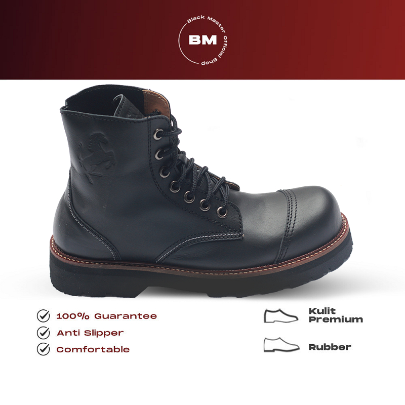 Jual BLACK MASTER Sepatu Boots Pria Kulit Ug Lama Rockers | Shopee ...
