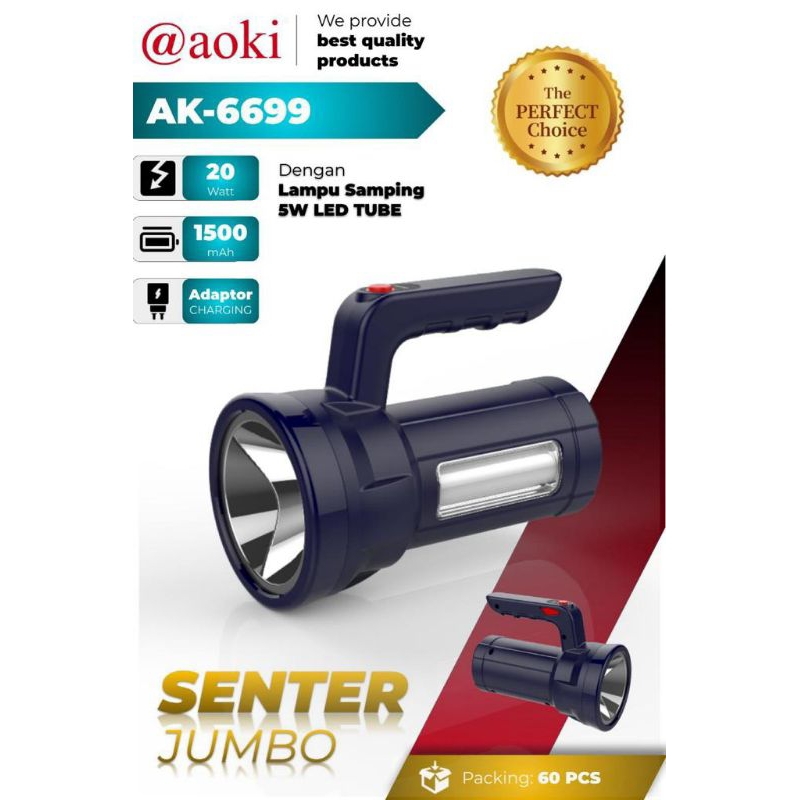 Jual senter jumbo aoki 20w AK-6699 / senter jumbo murah @aoki 20w ak ...