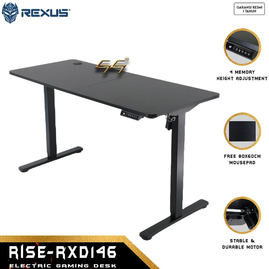 Jual Rexus Rise RXD146 RXD-146 Electric Gaming Desk Meja Gaming ...