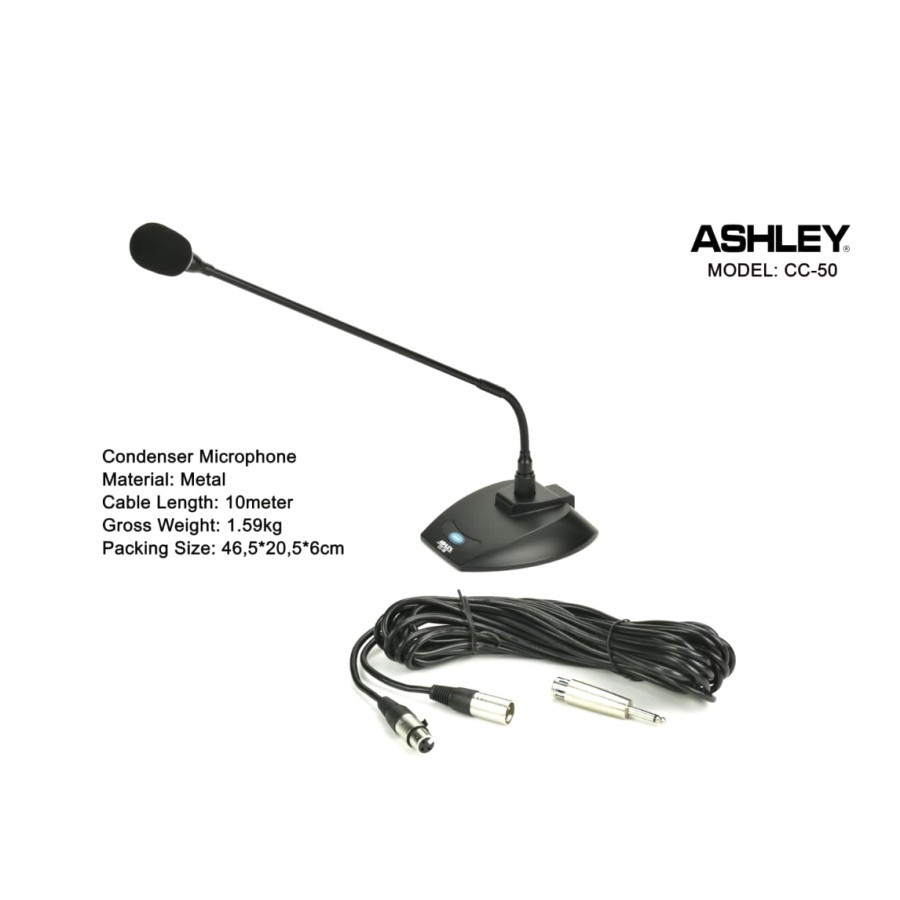 Jual Mic Kabel Meja Condenser Ashley CC 50 Original Condensor CC50 ...
