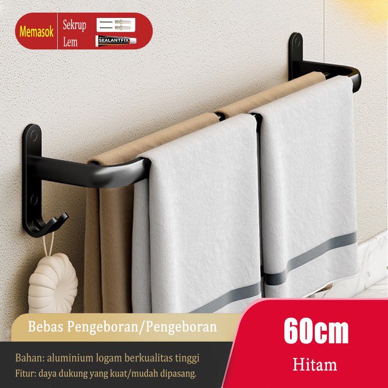 Jual MEIDOO Rak handuk kamar mandi logam aluminium tahan air dan tahan ...