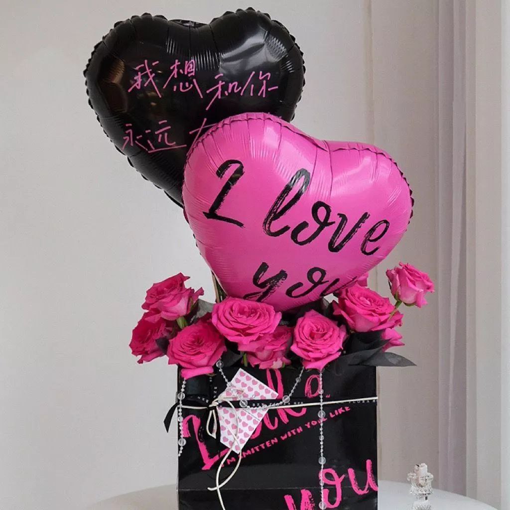 Jual Balon Bentuk Love | Balon Bentuk Hati | Balon Buket Bunga | Flower ...