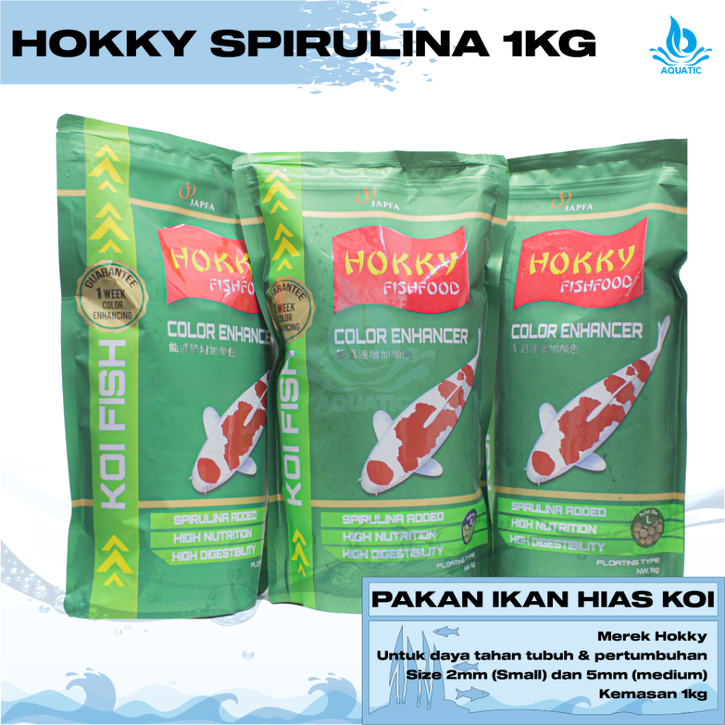 Jual Makanan Pakan Ikan Koi Hokky Spirulina Color Enhancer Fish Food S ...
